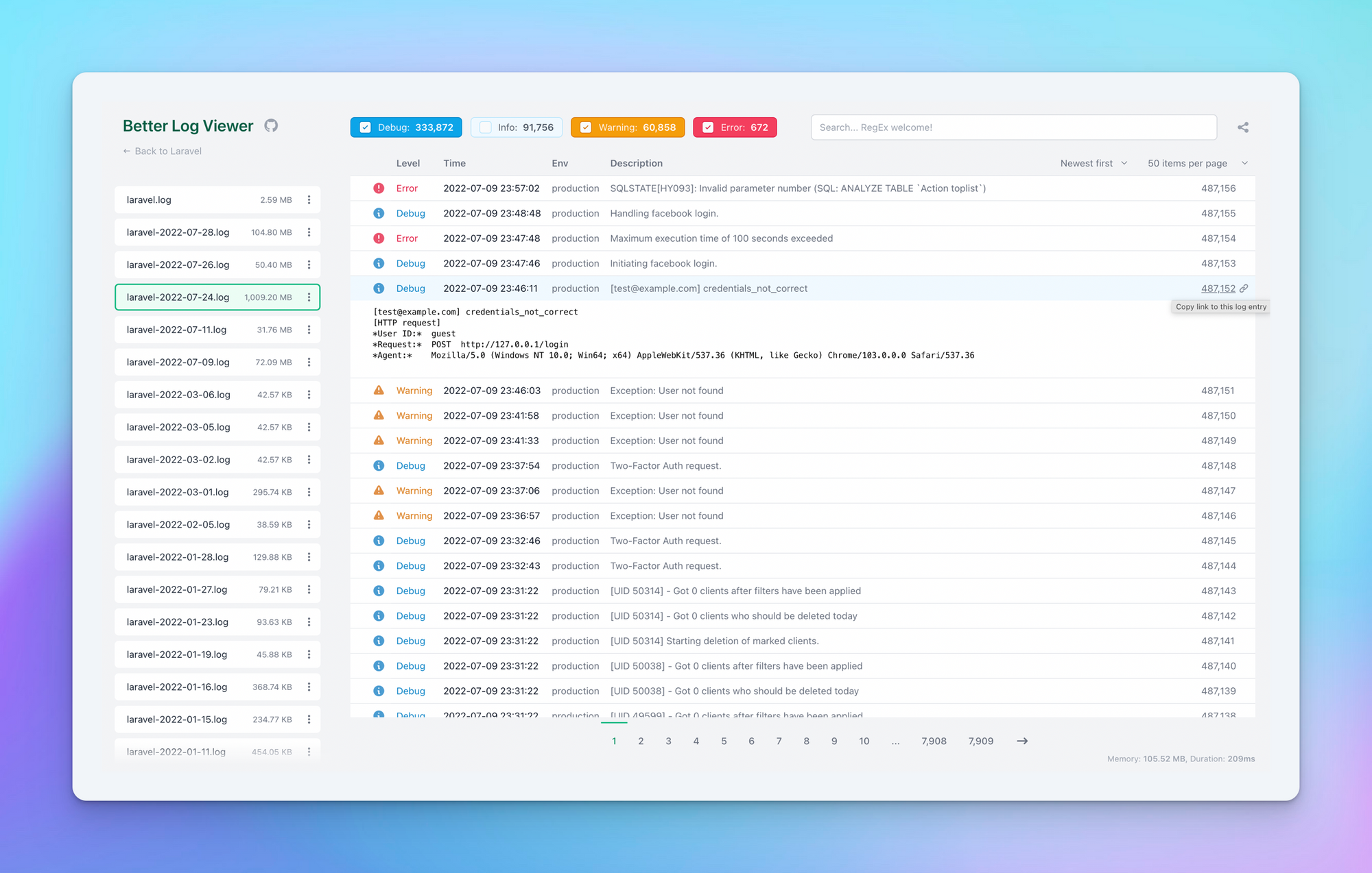 Log Viewer For Laravel