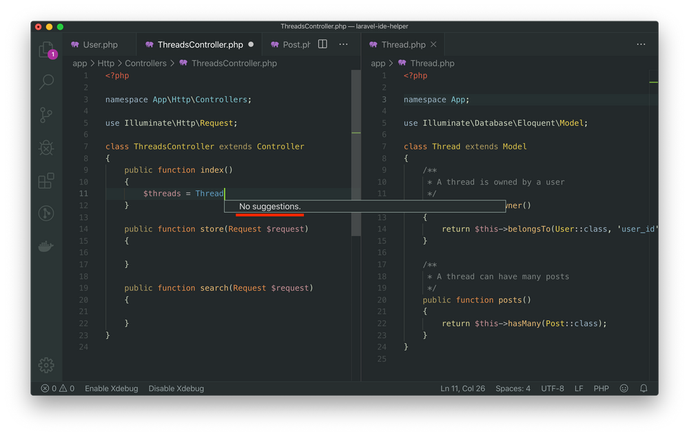 How To Improve Intellisense For Laravel Arunas Codes