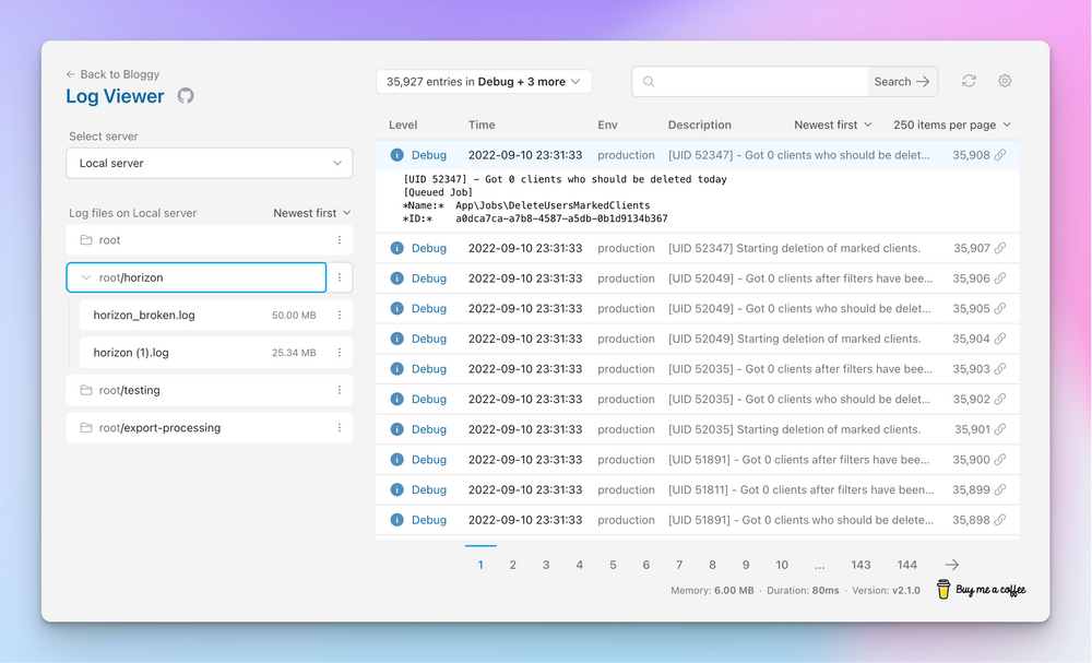 Log Viewer V3 Arunas Codes